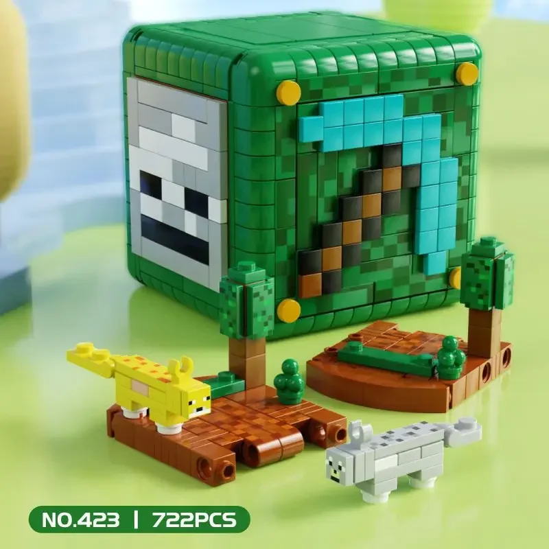 722PCS-My-world-Cube-Steve-Weapon-Doll-Question-Mark-Box-Deformation ...