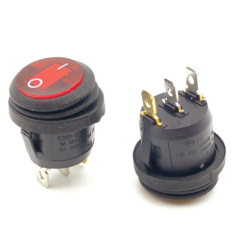 1/4 Pcs Mini Round Shape Waterproof Rocker Switch Kcd1,on/off ...