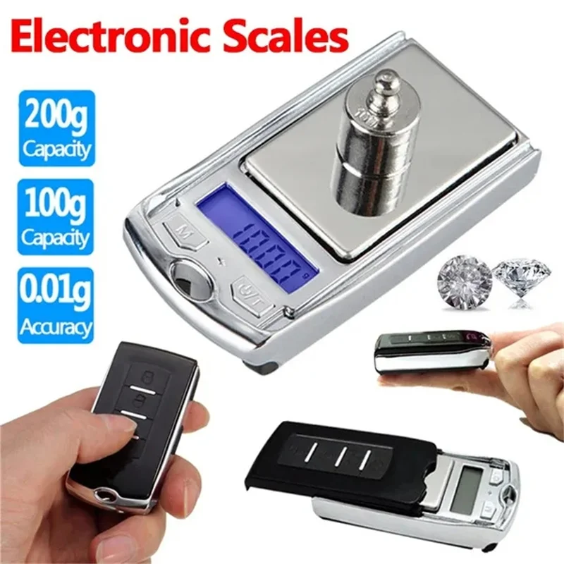 High Precision Car Key Scales Mini Pocket Jewelry Craft Scale 200g/100g 0.01g Car Key Digital ...