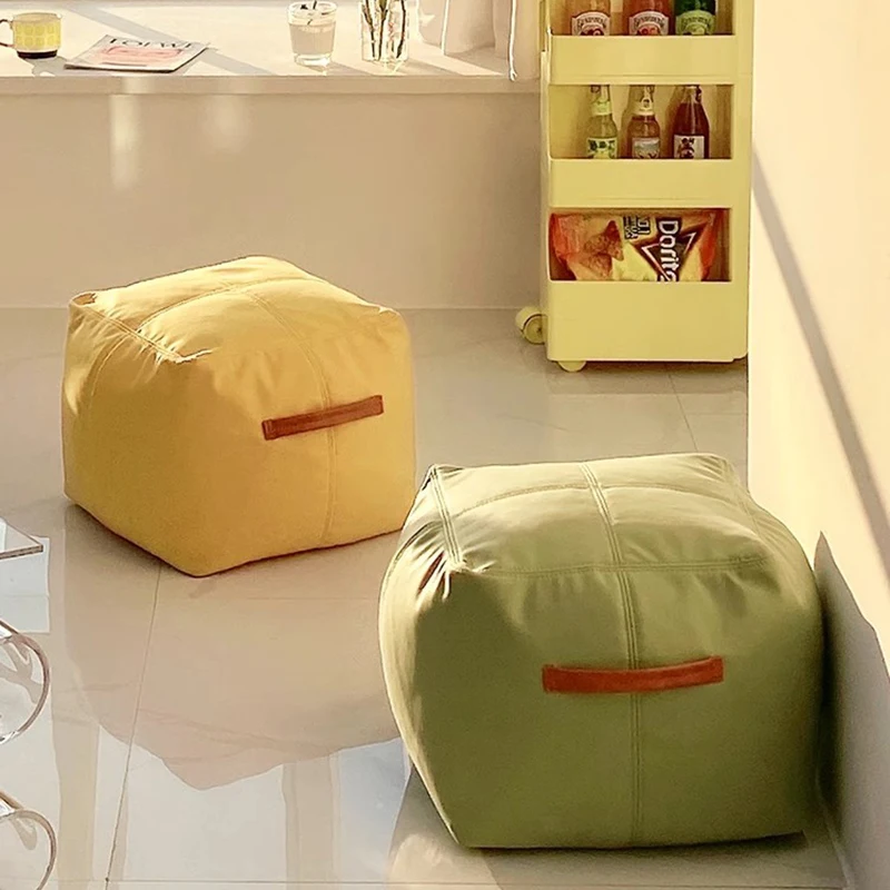 Simple-Puffs-Foot-Stool-Minimalist-Nordic-Design-Yellow-Hallway ...