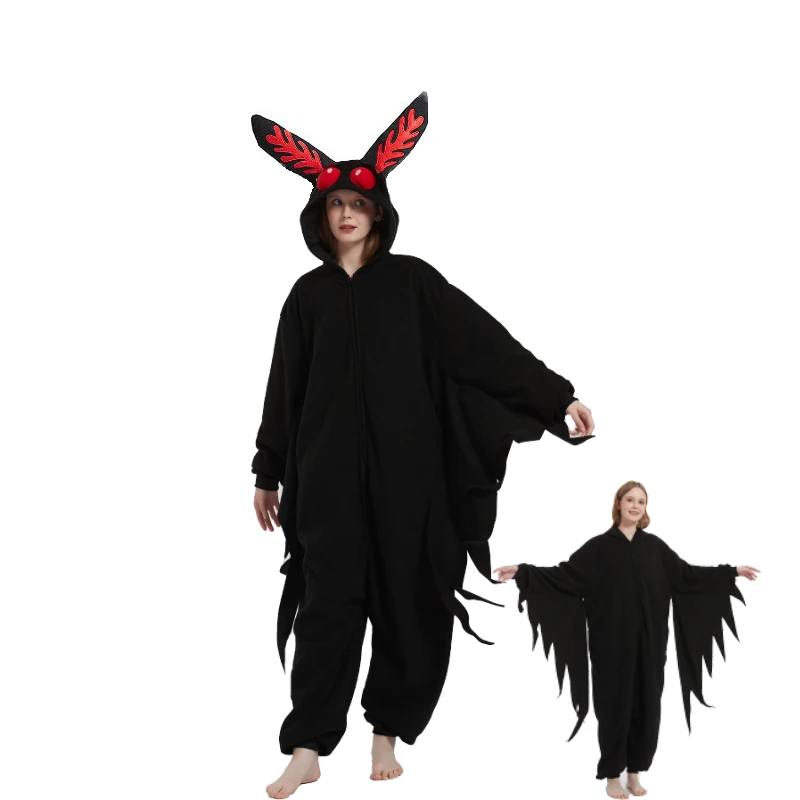 Zipper-Mothman-Suit-Adult-Animal-Kigurumi-Fleece-Cosplay-Onesie-Pajamas ...