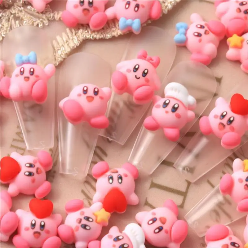 10Pcs-set-Cartoon-Cute-Kawaii-Kirby-Resin-Nail-Jewelry-DIY-Accessories ...