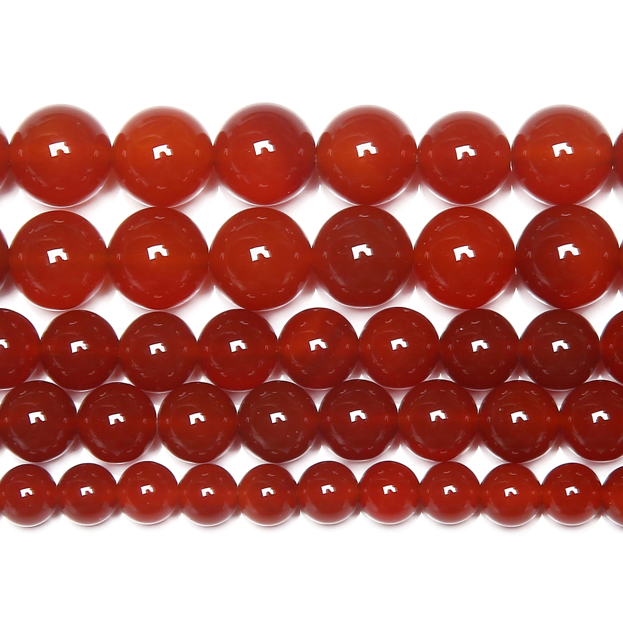Perles-rondes-en-agate-cornaline-rouge-lisse-15-brin-4mm-6mm-8mm-10mm ...