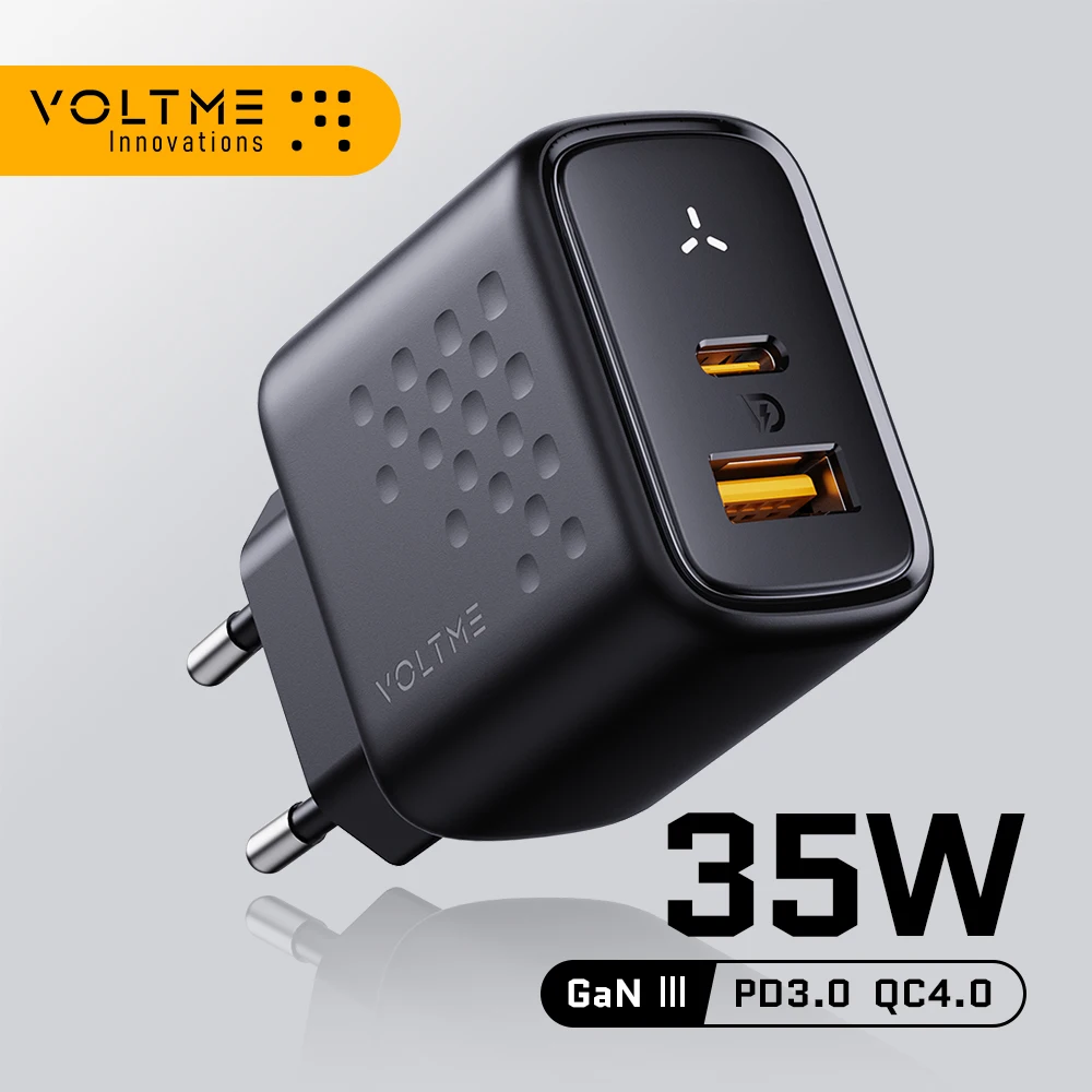 VOLTME-35W-GaN-USB-tipo-C-cargador-USB-QC3-0-adaptador-de-pared-de ...