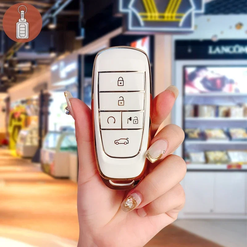 TPU-Car-Key-Cover-Smart-Remote-Control-Fobs-Case-Protector-Bag-Keychain ...