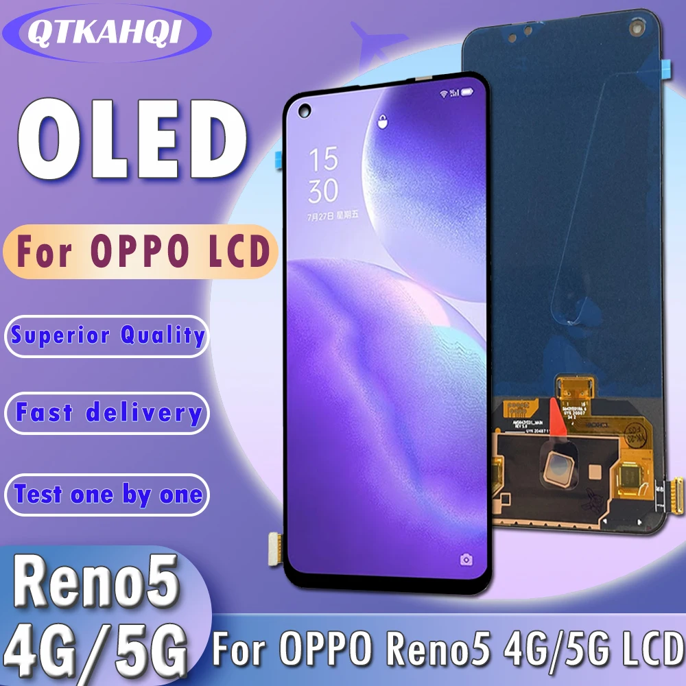 6.4" OLED For OPPO Reno5 5G PEGM00 PEGT00 CPH2145 LCD Display Touch ...