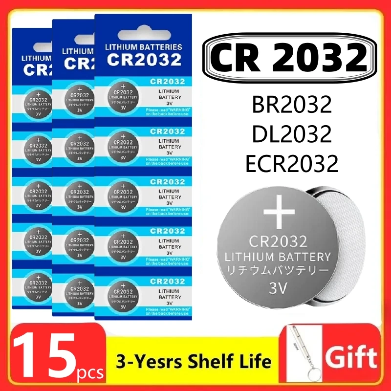 15PCS CR2032 CR 2032 Button Battery 3V Lithium Battery For Watch Toy ...
