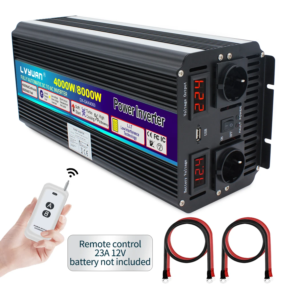 4000w/8000w Modified Sine Wave Car Eu Inverter Transformer Wireless ...