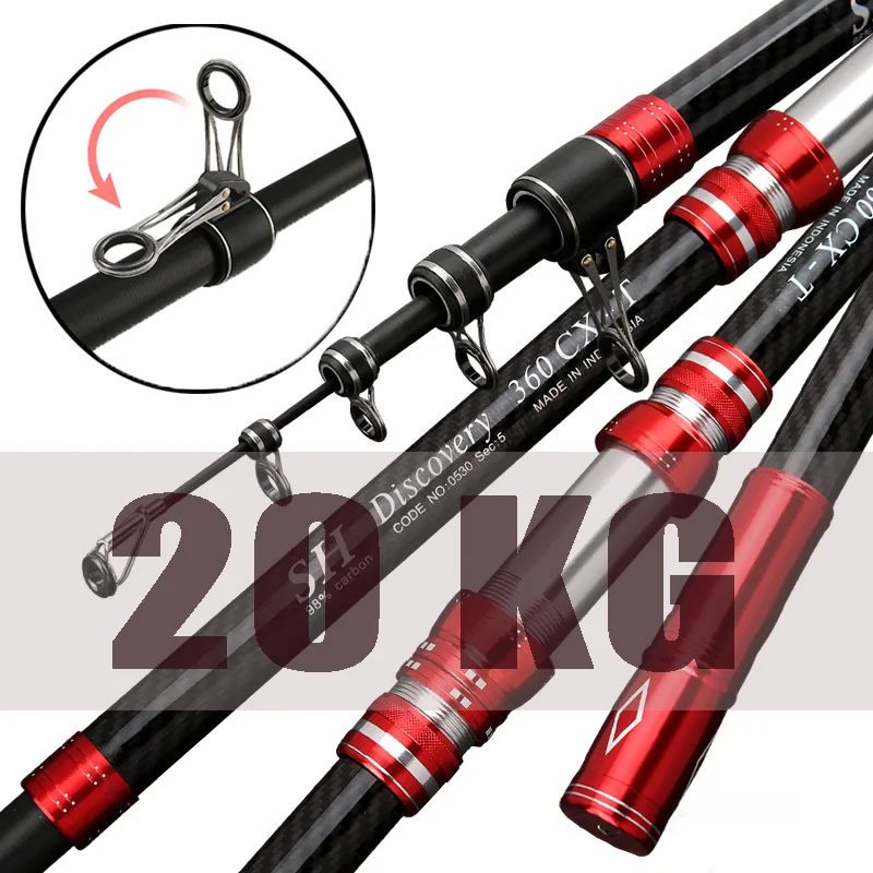 Canne-P-che-T-lescopique-en-Carbone-Lancer-Surfcasting-Puissance ...