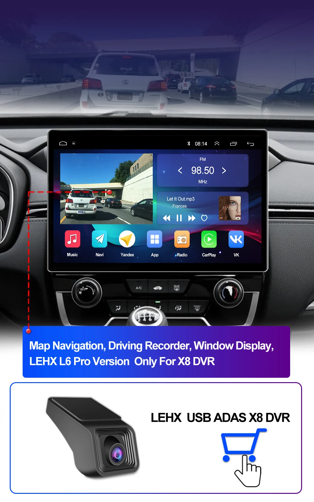 Автомагнитола LEHX L6 Pro, мультимедийная стерео-система на Android, 13 дюймов, с gps, для ...