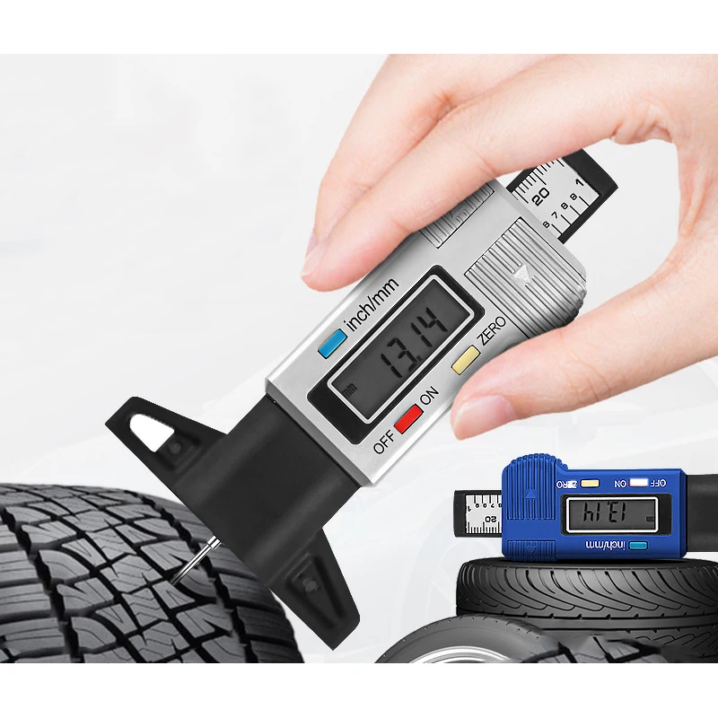 Electronic-digital-display-tire-pattern-depth-ruler-0-25mm-metal-needle ...