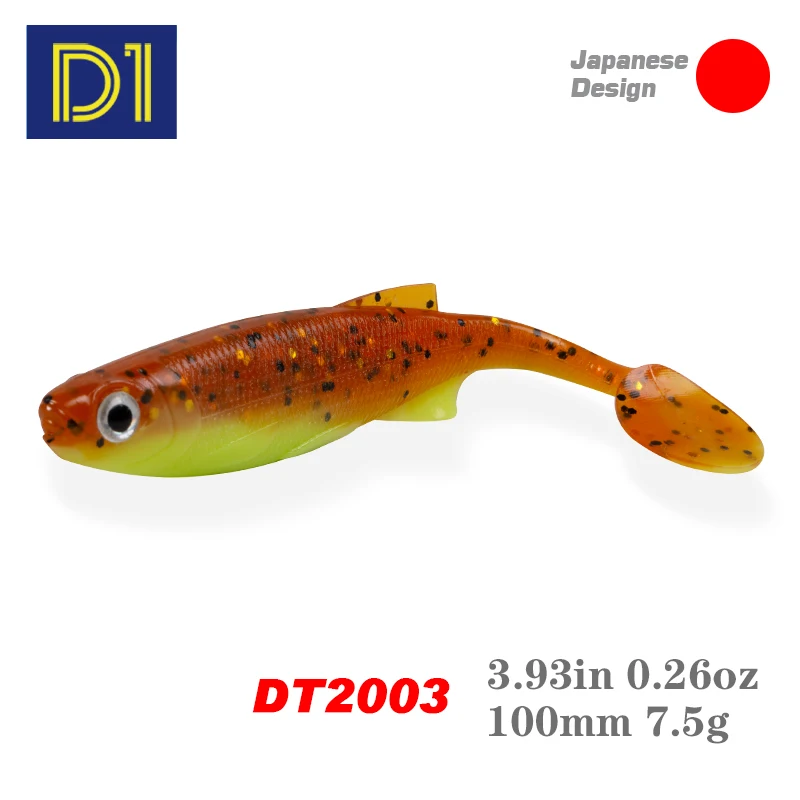 D1 Silicone Soft Lure T-tali Bait 100mm/75mm Artificial Baits 5pcs/Bag ...
