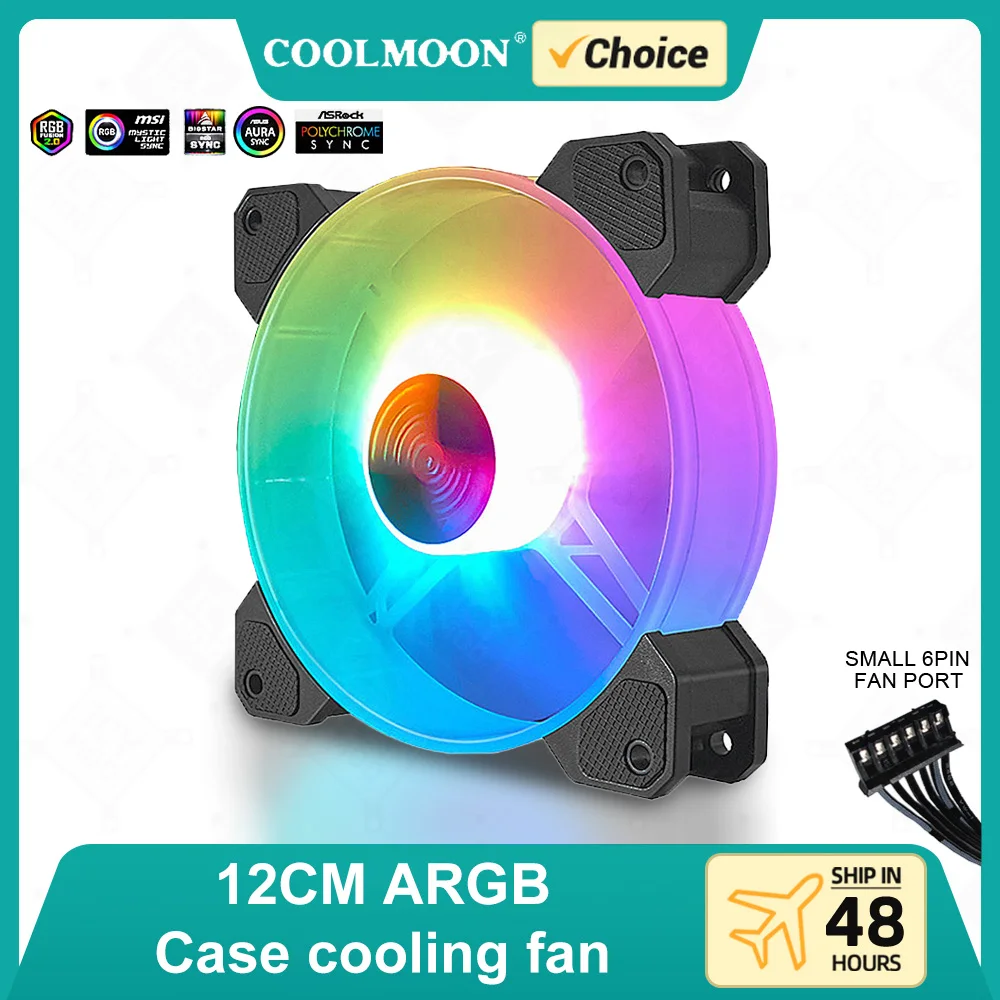 COOLMOON-Small-6PIN-120mm-RGB-Fan-5V-A-RGB-Chassis-Quiet-Fan-Control ...
