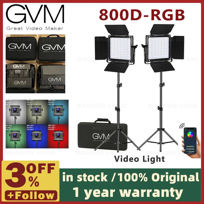 GVM-800D-RGB-Video-Light-for-Photography-Led-Lighting-3200K-5600K-Photo ...