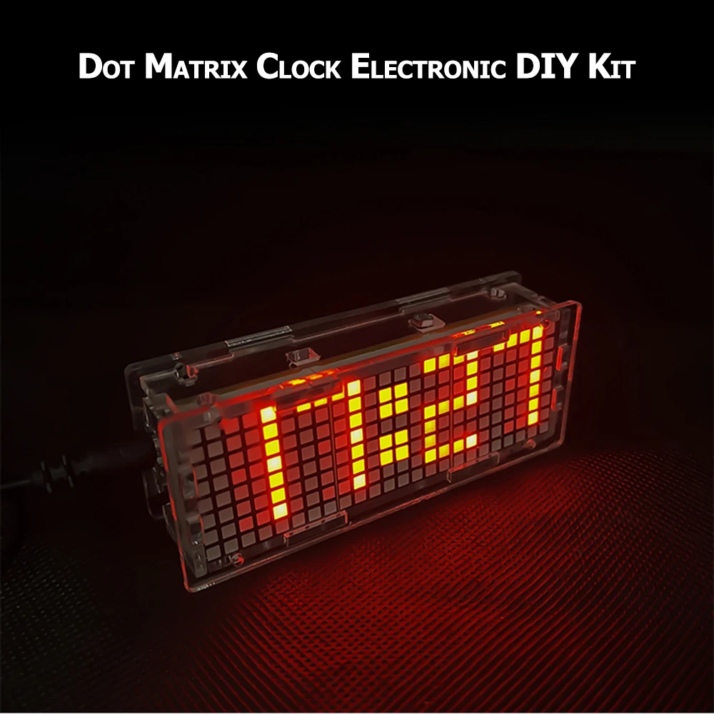 Digital-Dot-Matrix-Clock-Kit-Temperatura-Alarme-Tempo-escurecimento-DIY-Welding-Practice-DS1302 ...