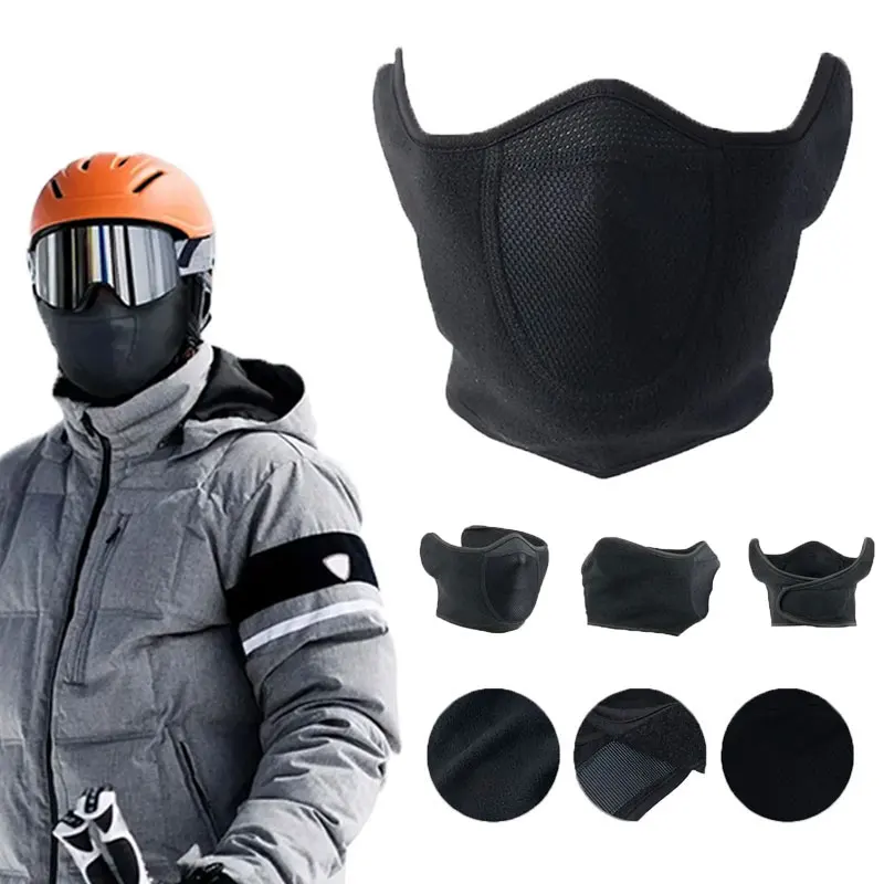 Winter-Balaclava-Fleece-Warmer-Motorcycle-Face-Mask-Breathable-Half-Ski ...