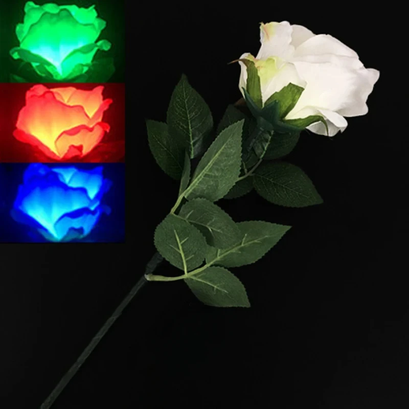 Three-Color-Light-Rose-Charging-Version-Magic-Tricks-Gimmick-Props ...