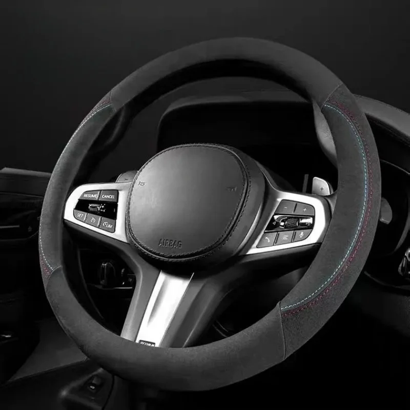 Ultra-Thin-Suede-Car-Steering-Wheel-Cover-Wrap-Racing-Feel-Universal-37 ...