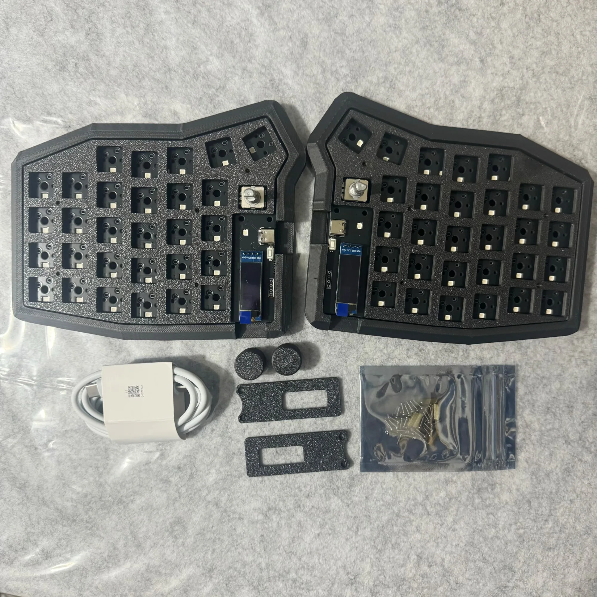 Sofle-RGB-Split-Keyboard-Kit-PCB-Material-with-Screen-Custom-Wired-Horn ...