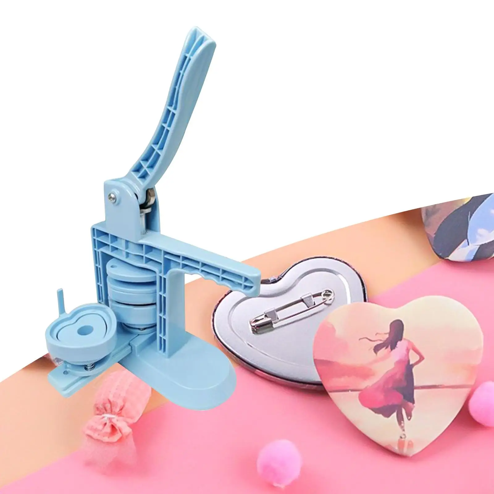 Button Badge Making Machine Heart Shape Button Maker Machine Compact ...
