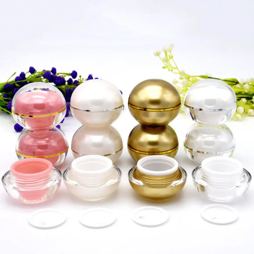 100Pcs 5/10g Round Ball Shaped Lip Balm Container Empty Crystal ...