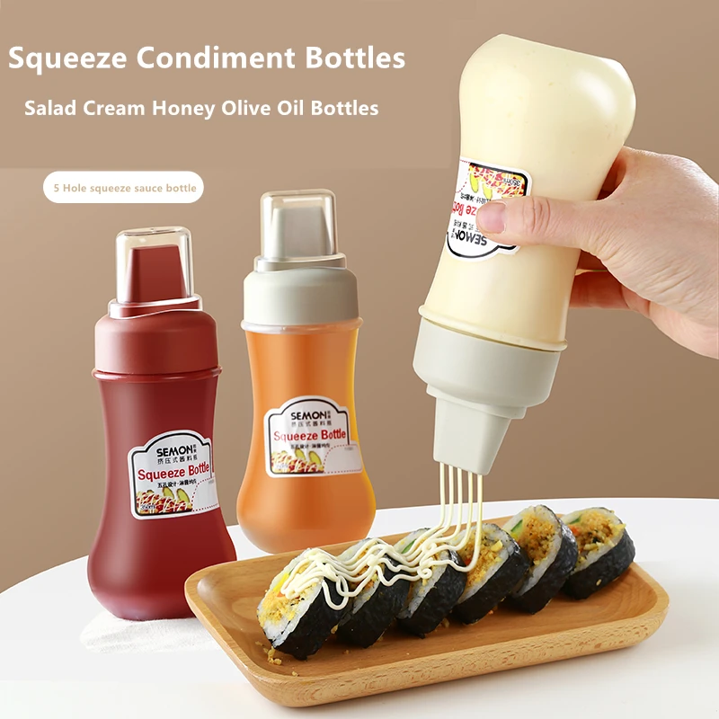 Condiment-Squeeze-Bottles-With-Nozzles-Plastic-Ketchup-Mustard-Hot ...