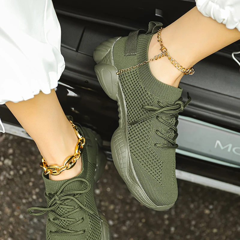 Shoes-for-Women-Platform-Sneakers-Mesh-Flat-Comfort-Casual-Walking ...