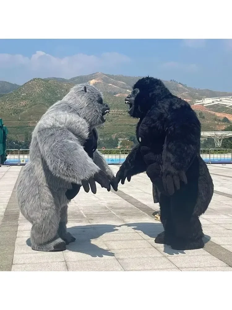 Real Life Inflatable Gorilla Costume Full Mascot Suit Giant Adult Fur ...