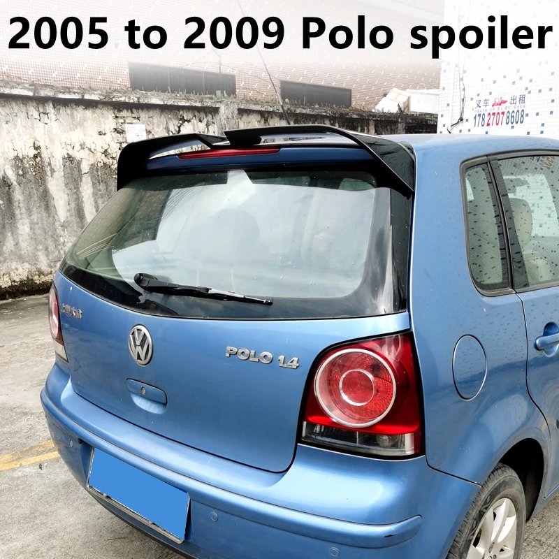 For-Volkswagen-Polo-Roof-Spoiler-2005-2006-2007-2008-2009-ABS-black ...