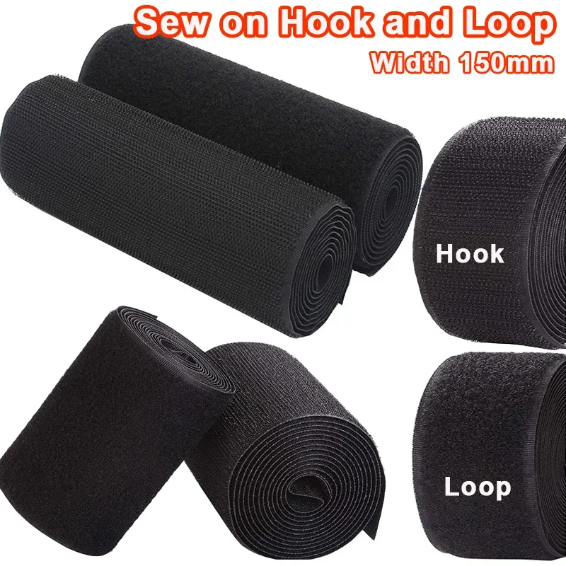 1M-Sew-on-Hook-and-Loop-Tape-150mm-Non-Adhesive-Fastener-Strips-Nylon ...