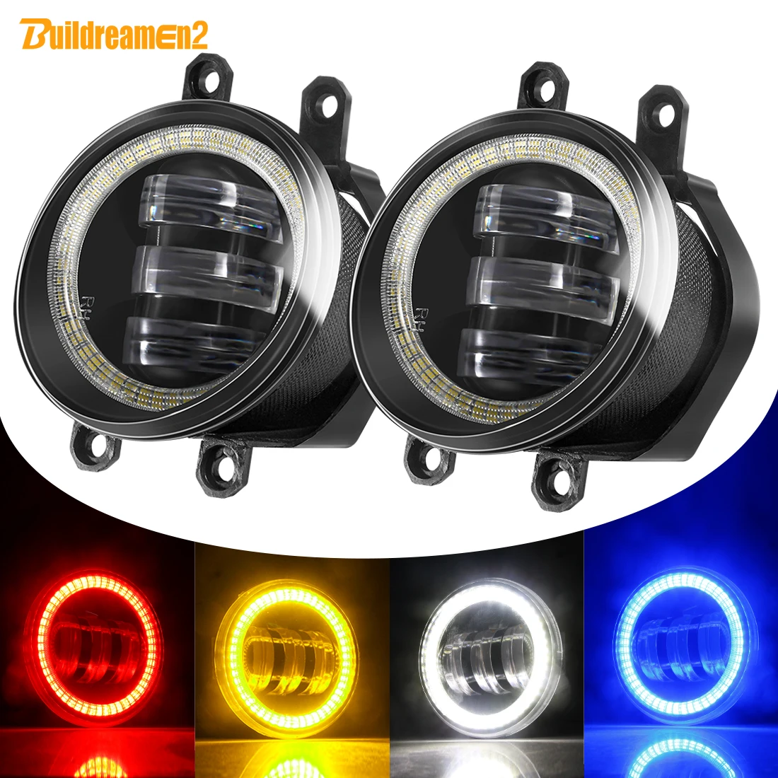2-X-Angel-Eye-Fog-Light-Assembly-Car-LED-Fog-Daytime-Running-Lamp-DRL ...