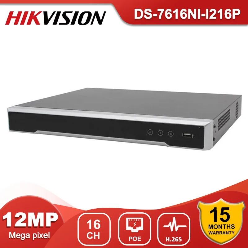 Hikvision Originele DS 7616NI I2/16P 16CH Poe 4K Nvr Max 12MP Uitgang Network Video Recorder ...