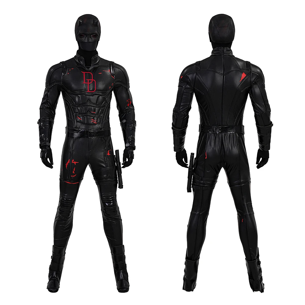 Disfraz de Daredevil, traje de armadura de cuero negro Matt Murdock ...