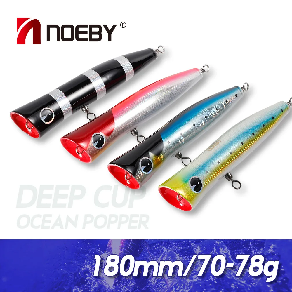 NOEBY-Wooden-Popper-Trolling-Lure-180mm-80g-Floating-Big-Game-Topwater ...