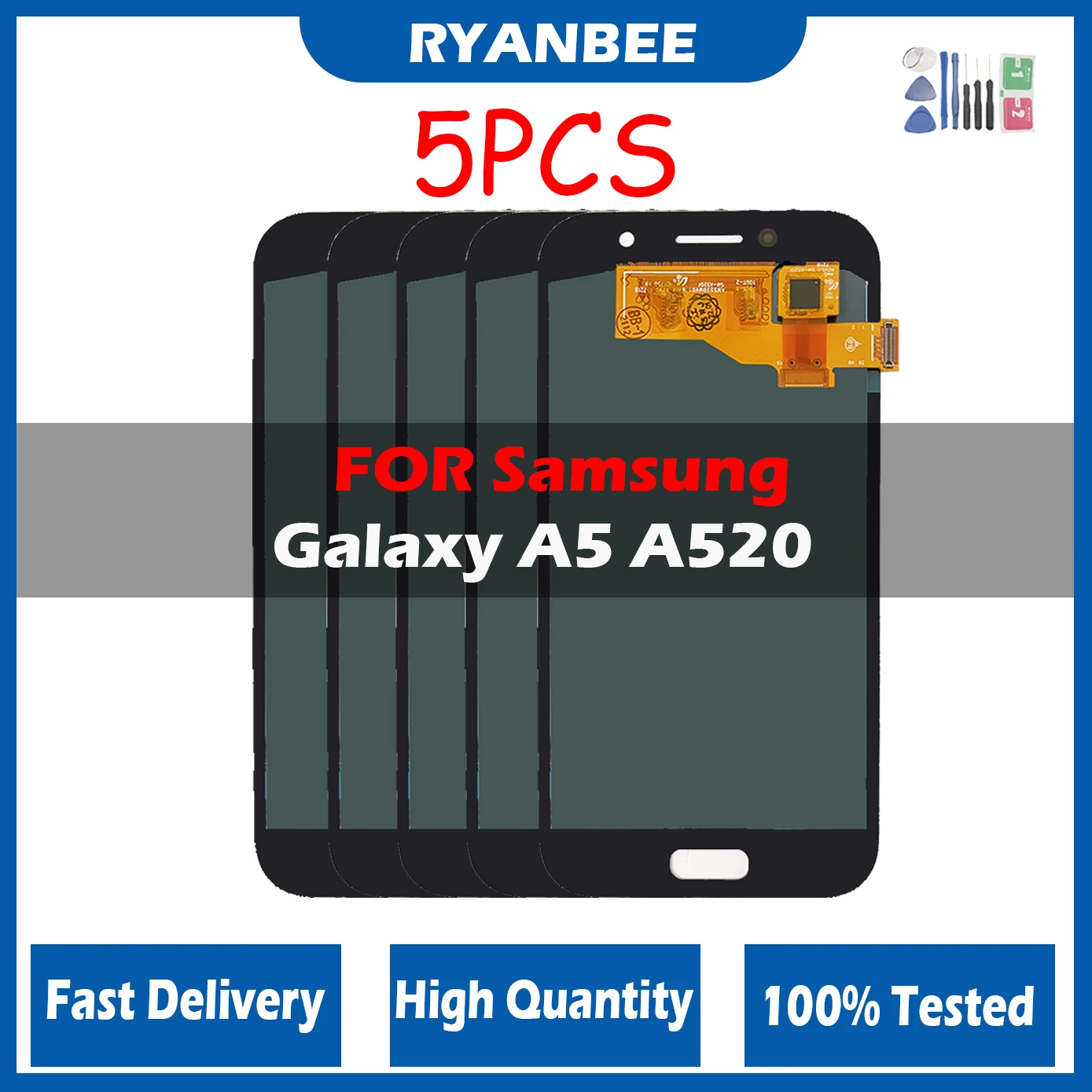 5Pcs/Lot Super AMOLED LCD For Samsung Galaxy A5 2017 A520 A520F A520F/DS Lcd Display Touch ...