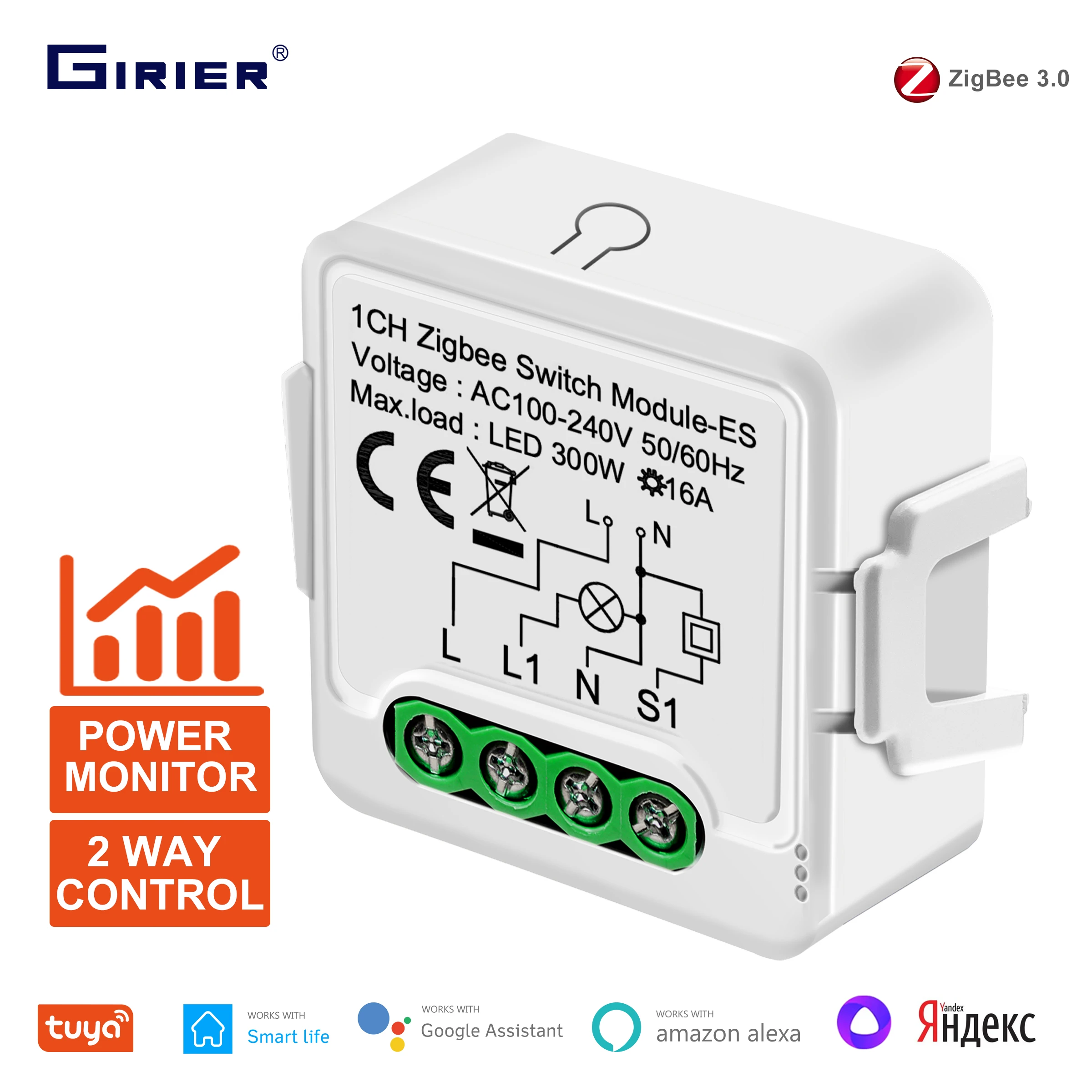 16a Zigbee Smart Switch Power Monitor | Zigbee Switch Module Power ...
