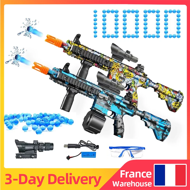 M416 Manual&Electric Airsoft Splatter Gun 2 in 1 Gel Ball Blaster With ...