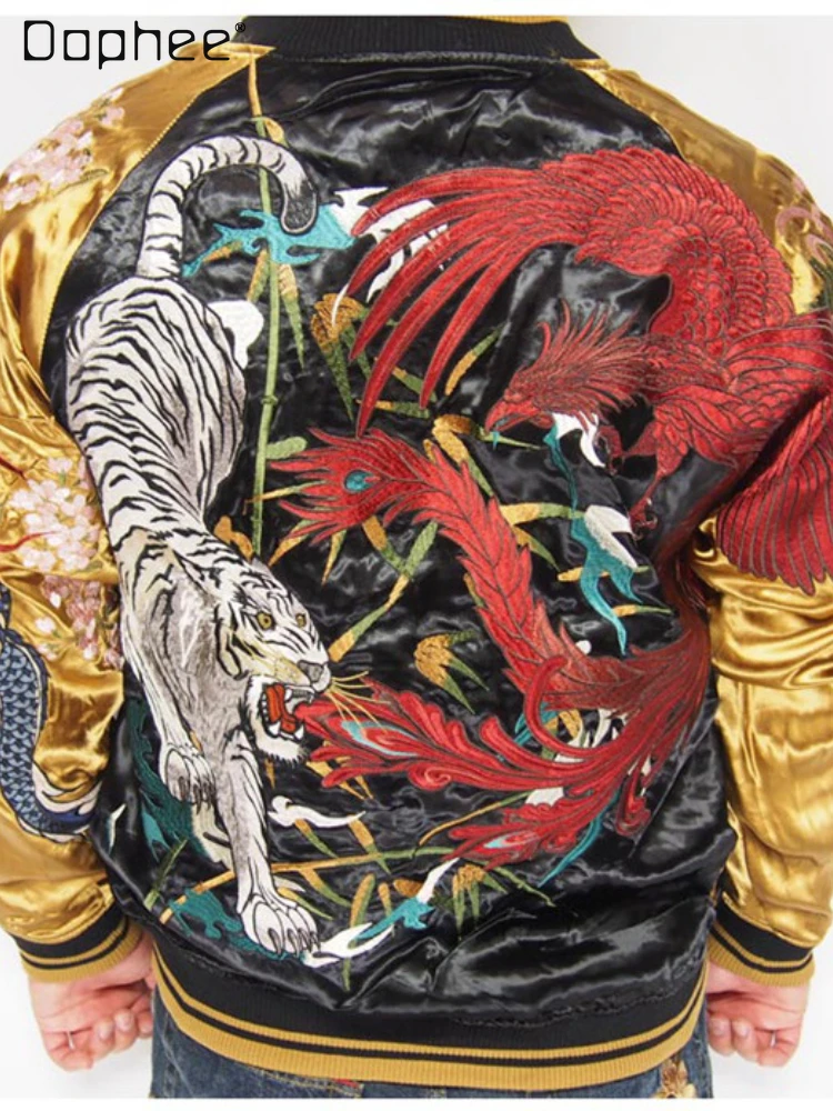Japanese Yokosuka Embroidered Double-sided Baseball Jacket Men Casual ...