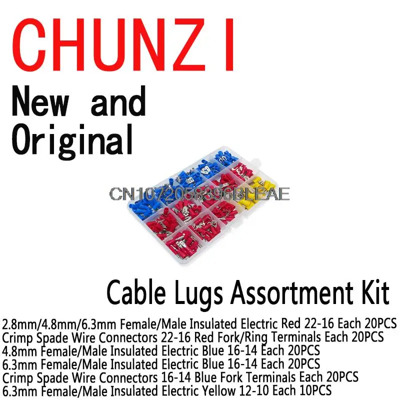 280PCS-Set-Cable-Lugs-Assortment-Kit-Wire-Flat-Female-And-Male ...