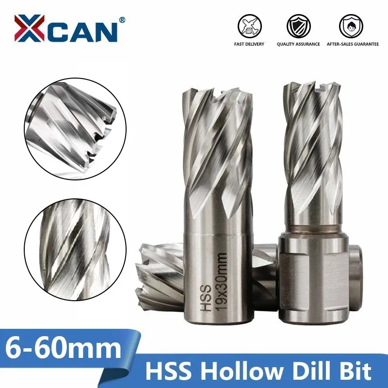 XCAN-1pc-6-60mm-High-Speed-Steel-Metal-Core-Drill-Bit-Annular-Cutter ...