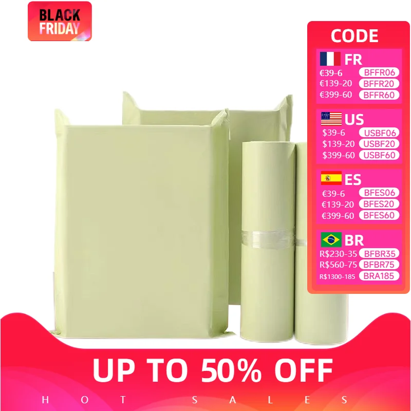 50PCS-Shipping-Bags-Opaque-PE-Plastic-Express-Envelope-Storage-Cream ...