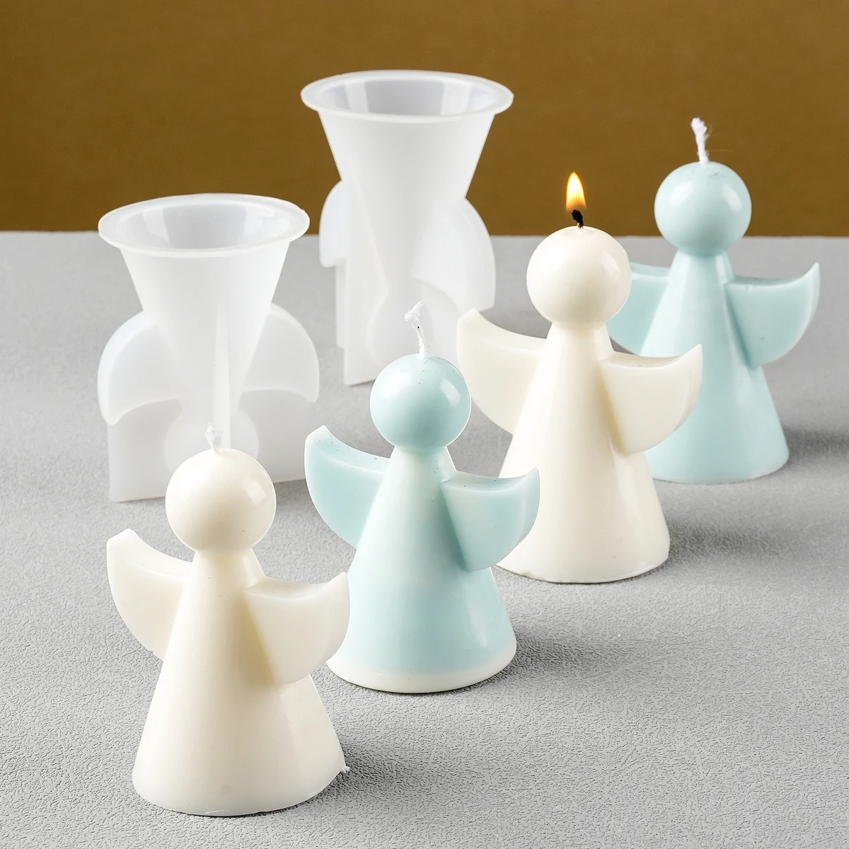 Nuevo molde de vela de silicona de Ángel simplicidad 3D DIY lindo Ángel ...