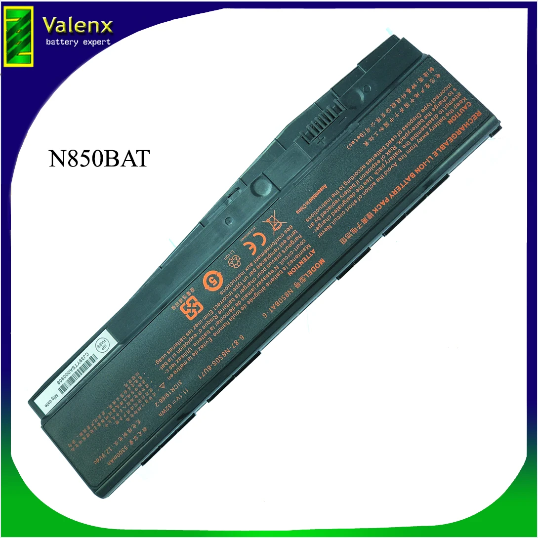 62Wh N850BAT-6 6-87-N850S-6U71 Laptop Battery For Clevo N850 N870 N855 ...
