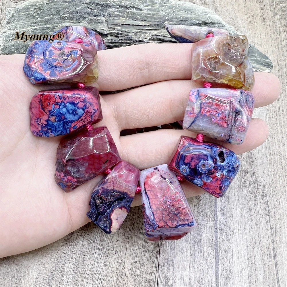 Large-Rough-Sector-Shape-Pink-Agates-Stone-Nugget-Beads-For-DIY-Jewelry ...