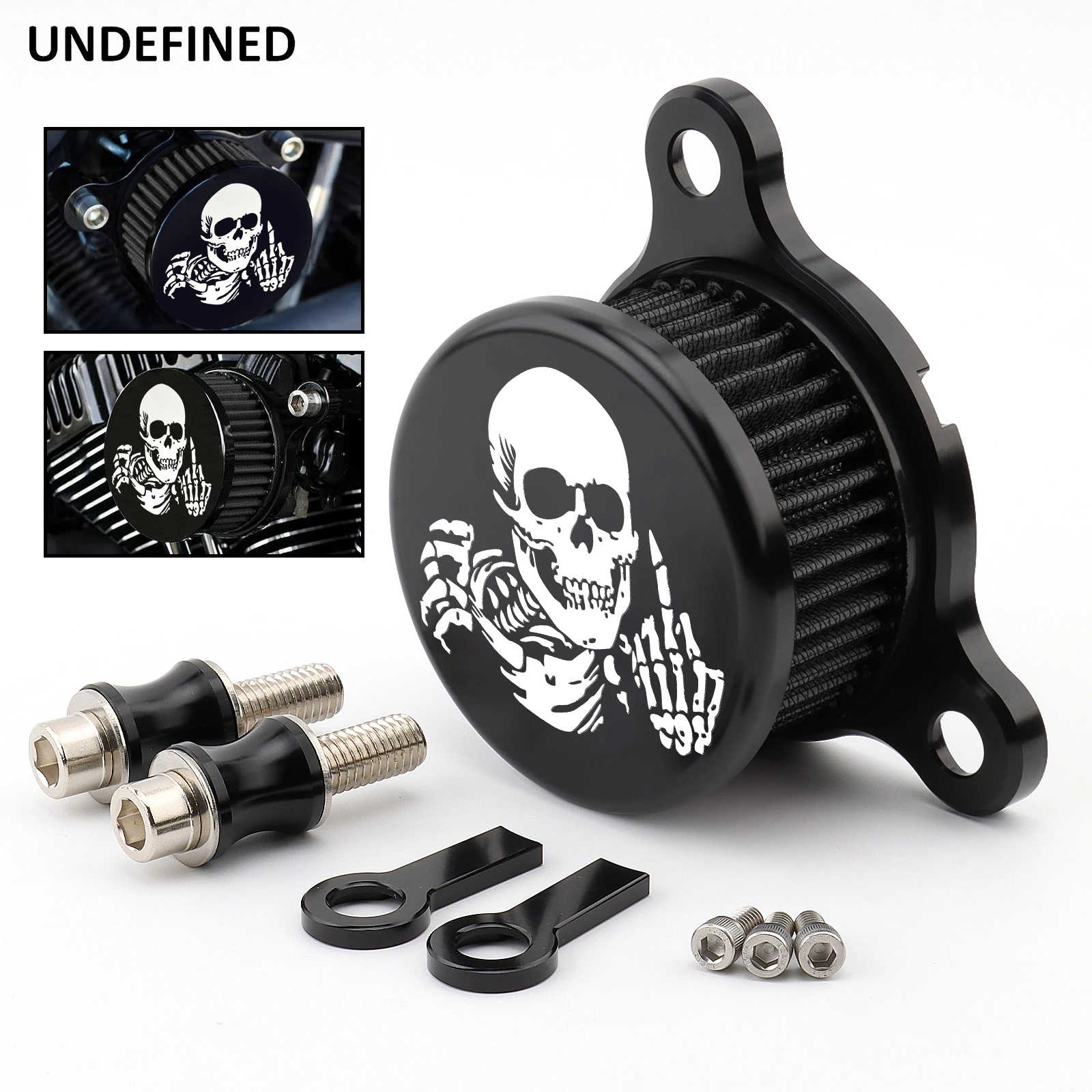 Motorcycle-Skull-Air-Filter-Cleaner-Intake-System-For-Harley-Sportster ...