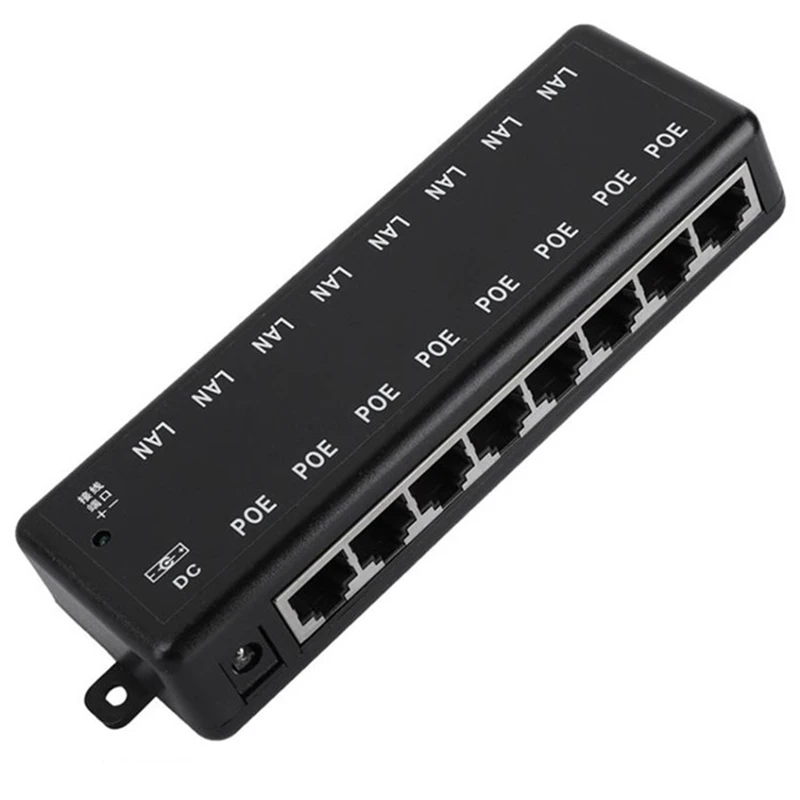 POE Injector 8 Ports POE Splitter 12V 48V for CCTV Network POE Camera ...