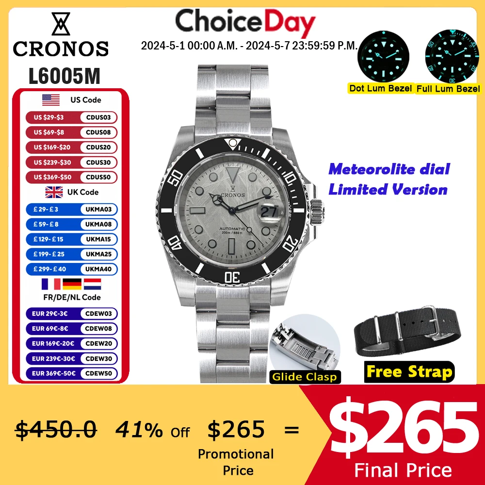 Cronos-Sub-Diver-Men-Watch-Stainless-Steel-PT5000-Bracelet-Ceramic-Bezel-200-meters-Water ...