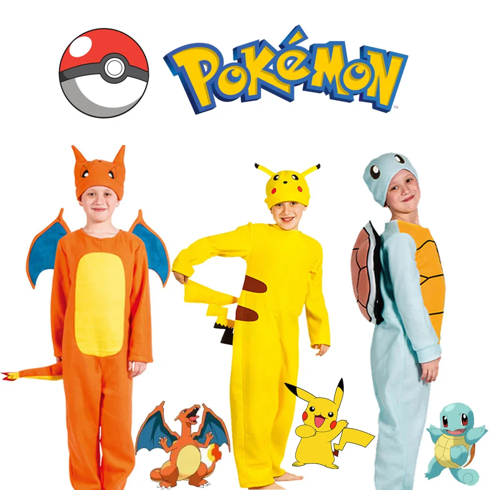 Pokemon Pajamas Onesie Kids Creative Cosplay Charmander Squirtle ...