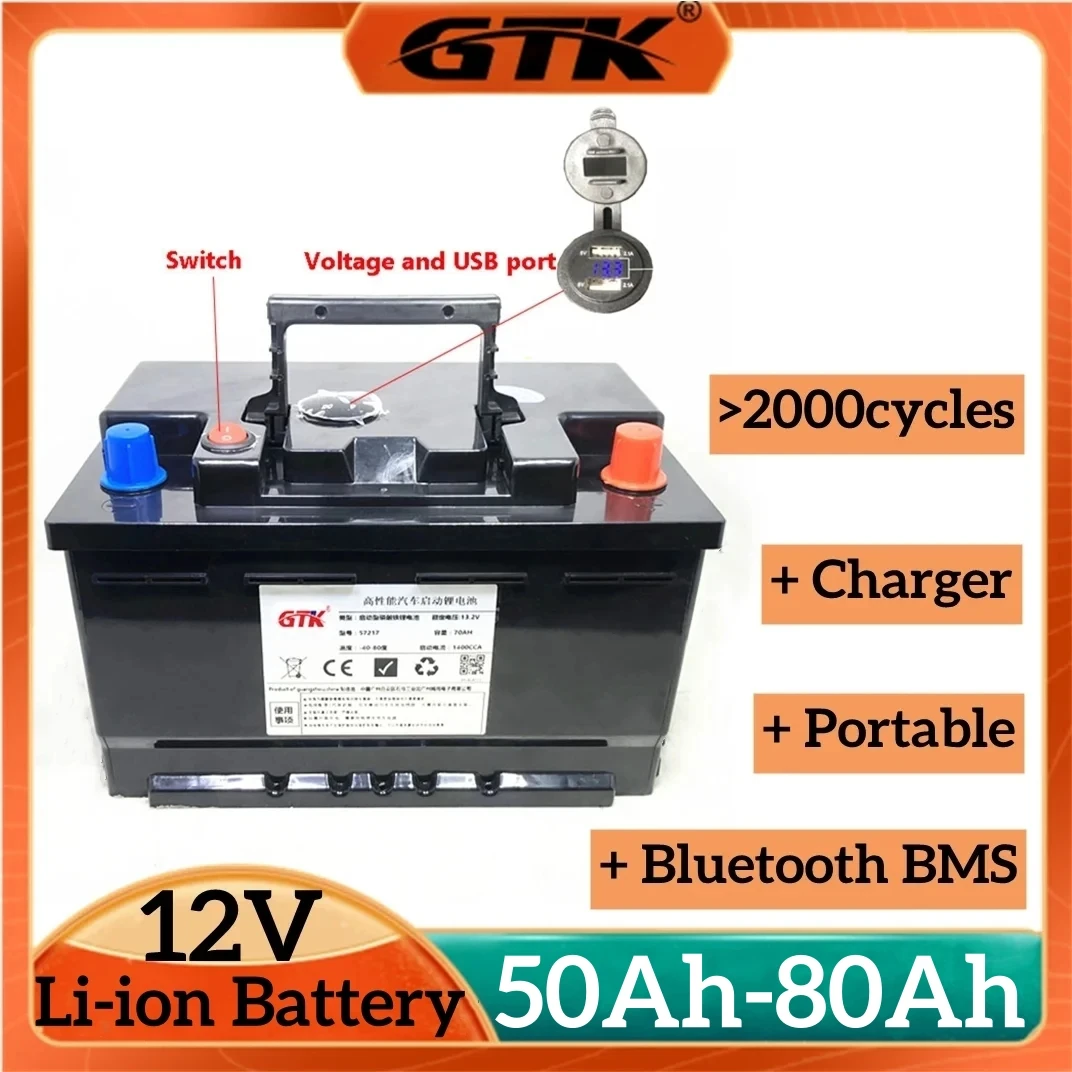 GTK-Car-Starting-Battery-12V-50Ah-60Ah-70Ah-80Ah-Lifepo4-Lithium-Peak ...