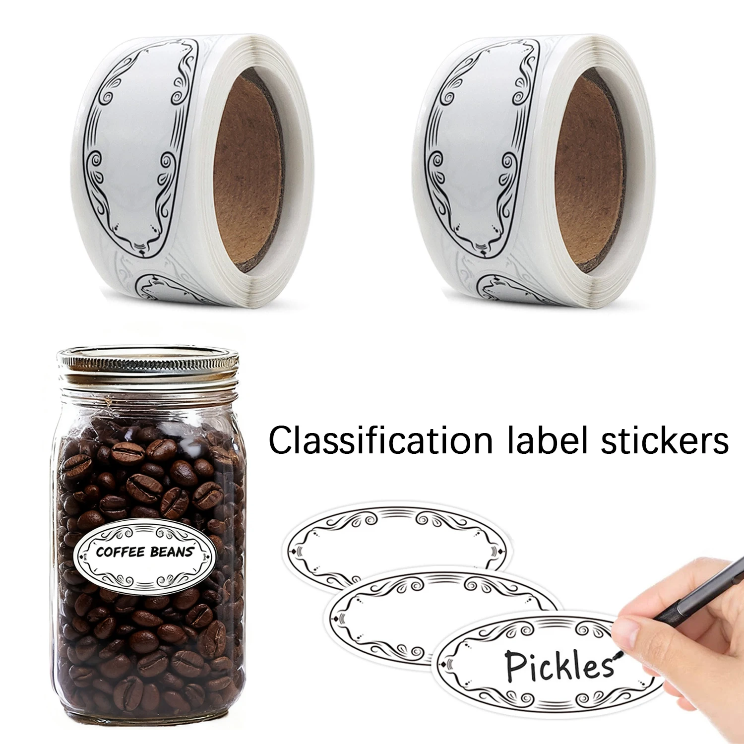 150/300pcs Classification Label Stickers, Coffee, Homemade Canned Food ...